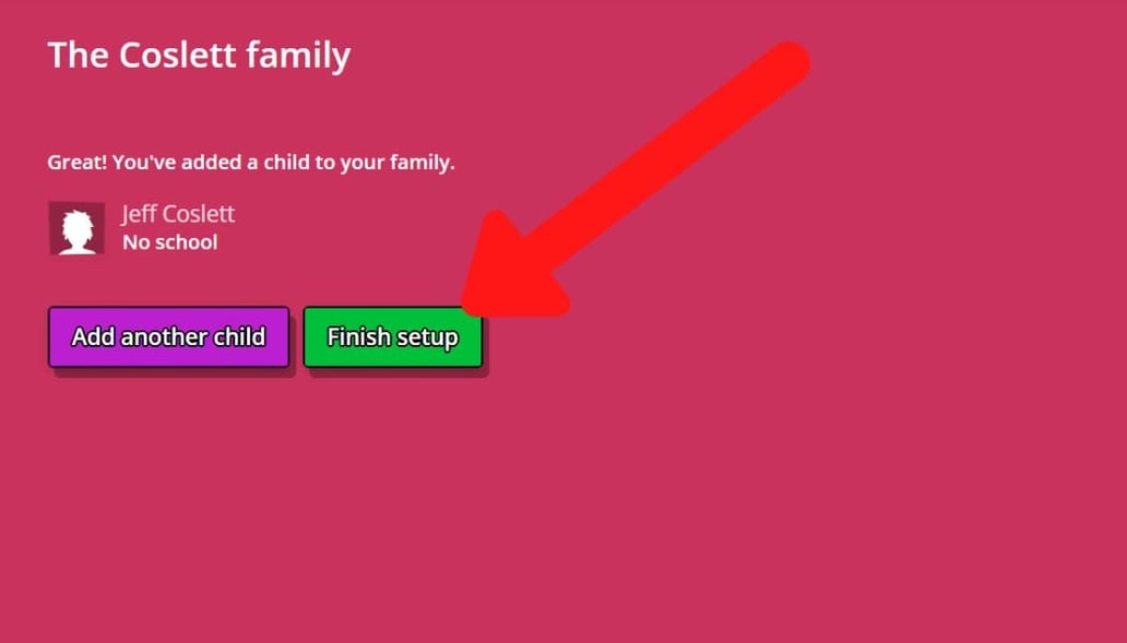 How do I set up a family account on the website?