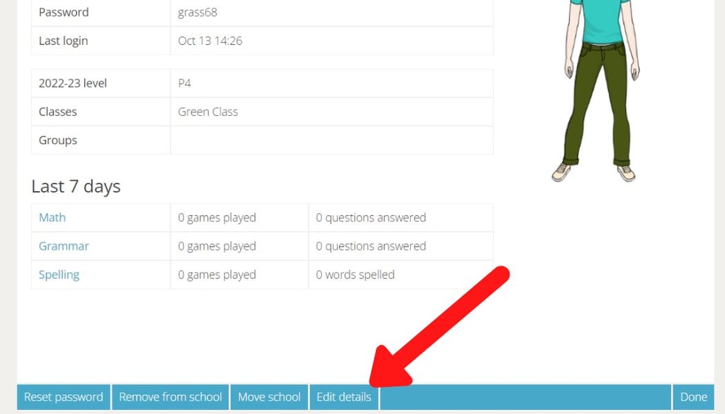 How do I change the grade/year level for my students?
