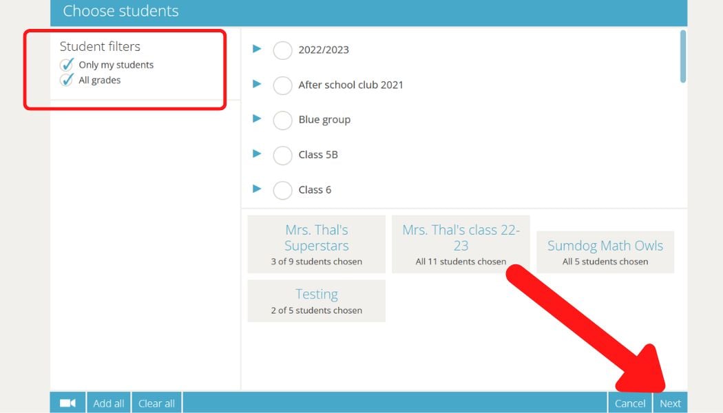 How do I find and share my students' login details?