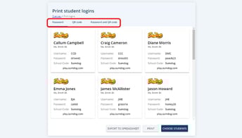 How do I find and share my students' login details?