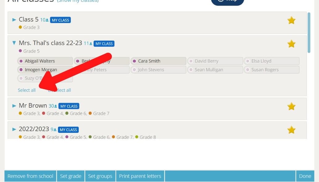 How do I delete a class?