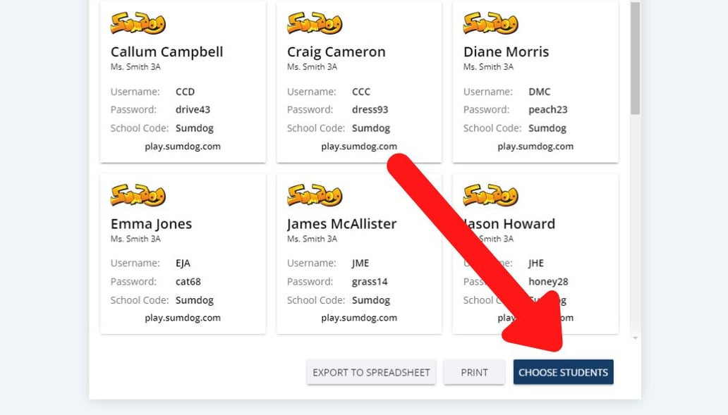 How do I find and share my students' login details?